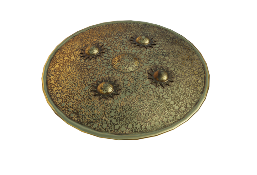 Persian Sipar Shield Low Poly 3D Model - 3DBabylon.com
