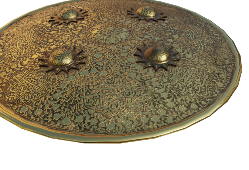 Persian Sipar Shield Low Poly 3D Model - 3DBabylon.com