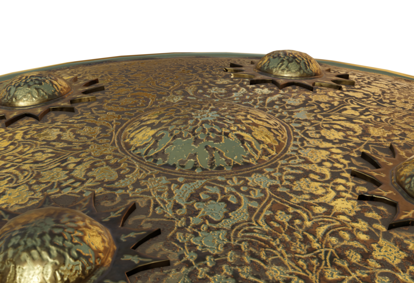 Persian Sipar Shield Low Poly 3D Model - 3DBabylon.com