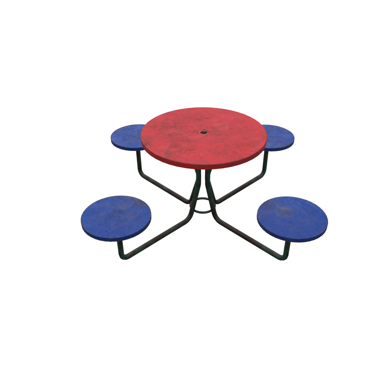 Abandoned Resort Table with Seats - 3D Babylon - 3D Models | Game Assets