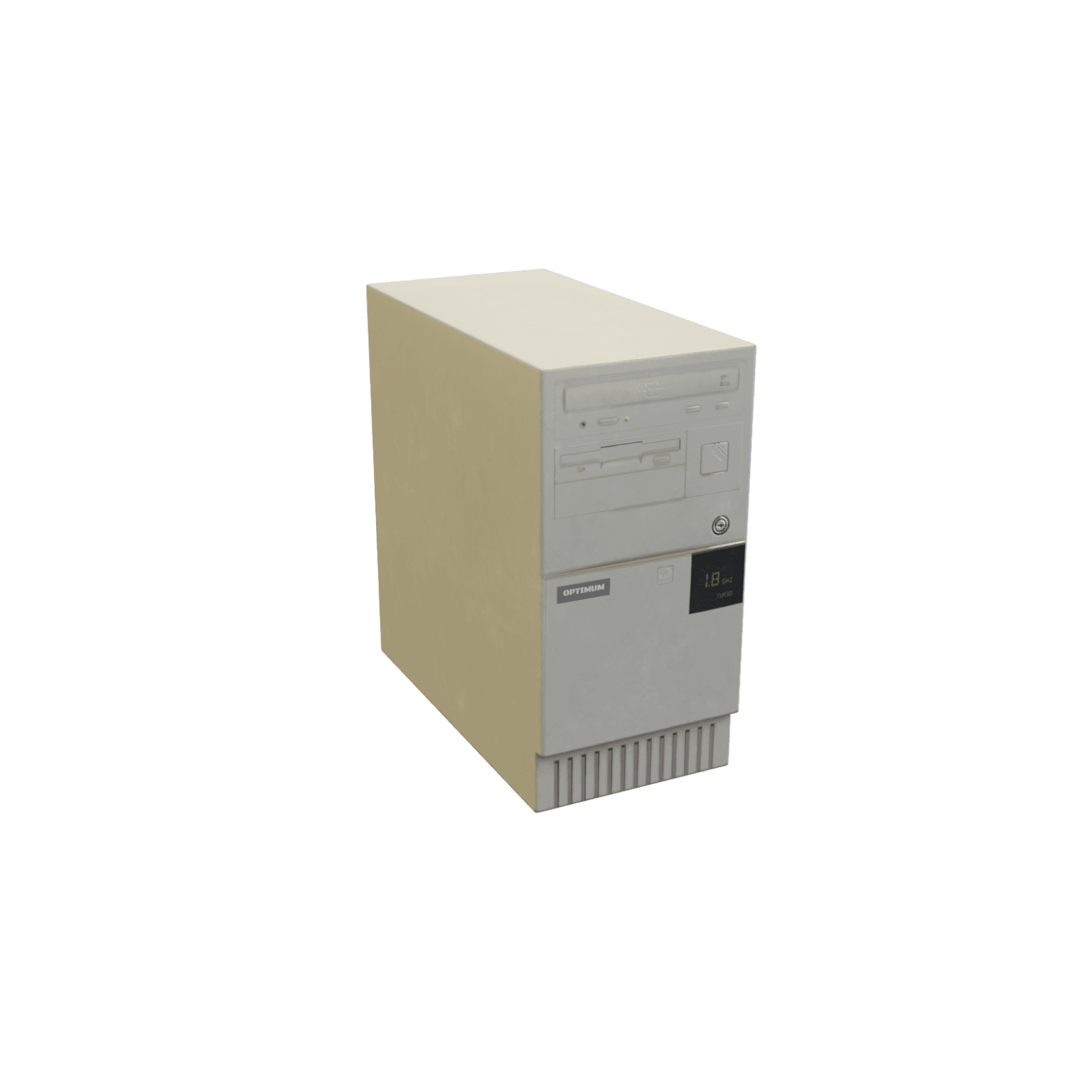 A Retro Computer with CRT Monitor 3D Model - Free Download