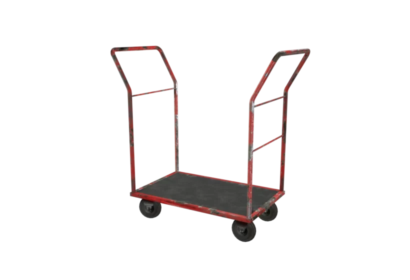 An Industrial Platform trolley 3D model Low Poly Game Ready