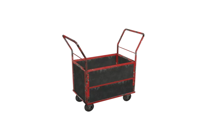 An Industrial Platform trolley 3D model Low Poly Game Ready