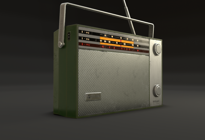 A Retro Radio 3D Model Low Poly Game Ready PBR - 3D Babylon - 3D Models ...