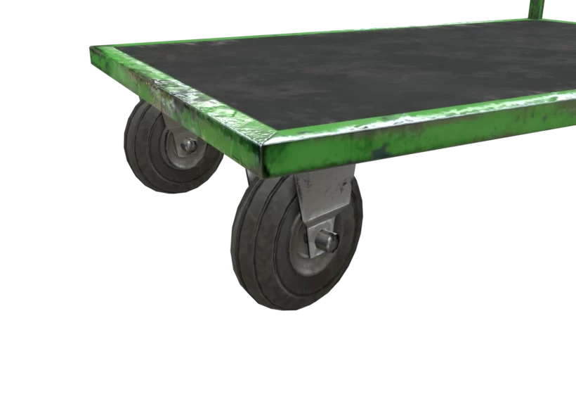 An Industrial Platform trolley 3D model Low Poly Game Ready