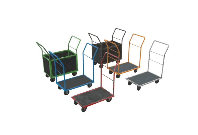An Industrial Platform trolley 3D model Low Poly Game Ready