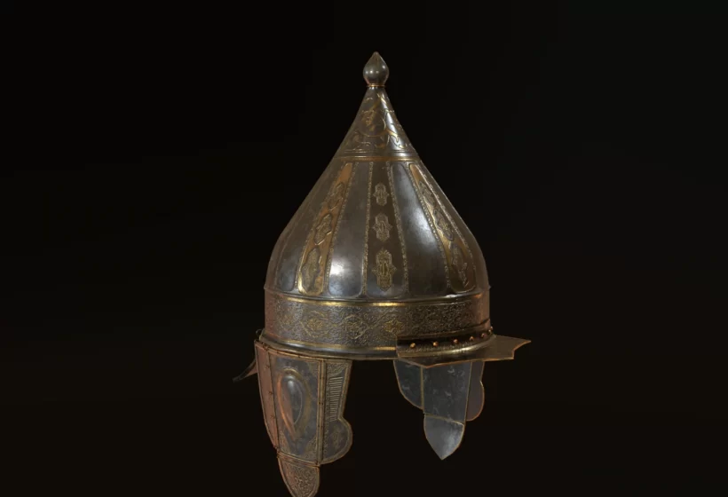 Middle Eastern Helmet 3D Model PBR Game Ready Asset