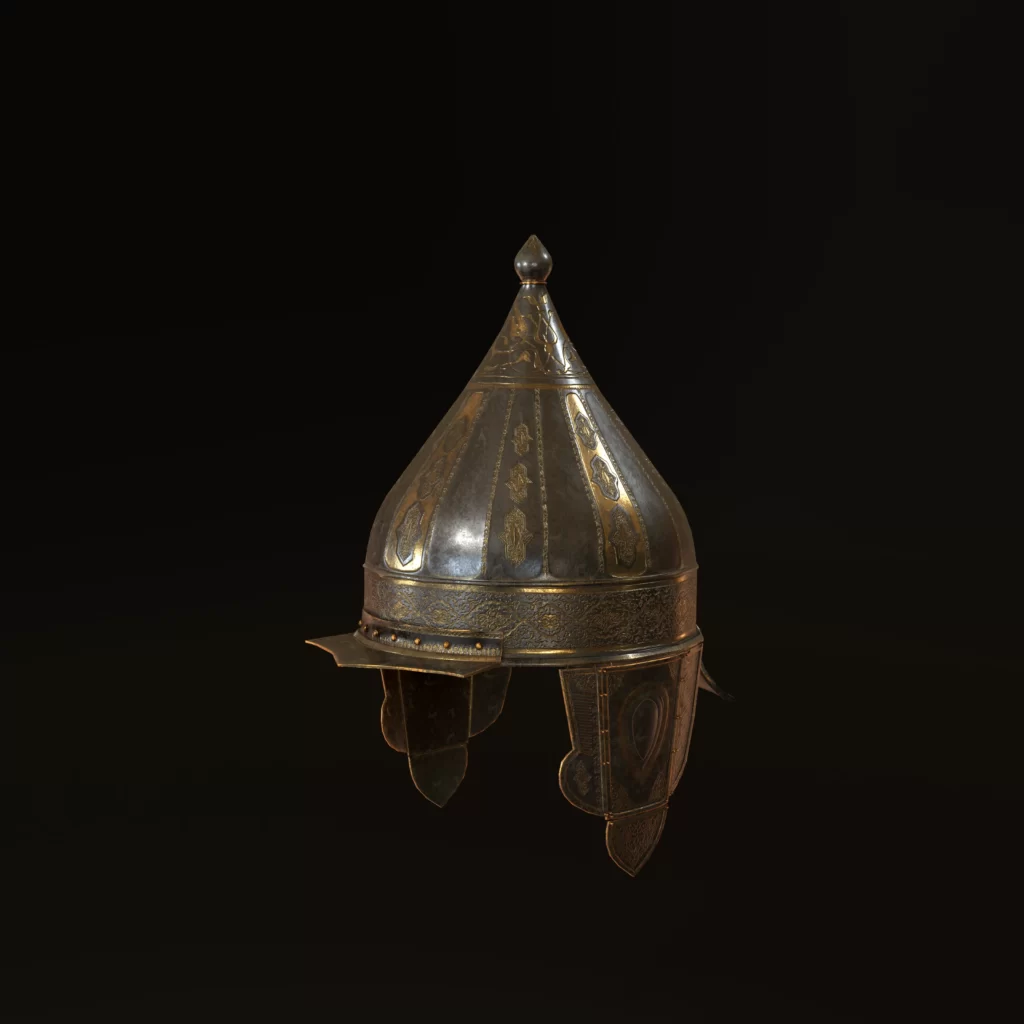 Middle Eastern Helmet 3D Model PBR Game Ready Asset
