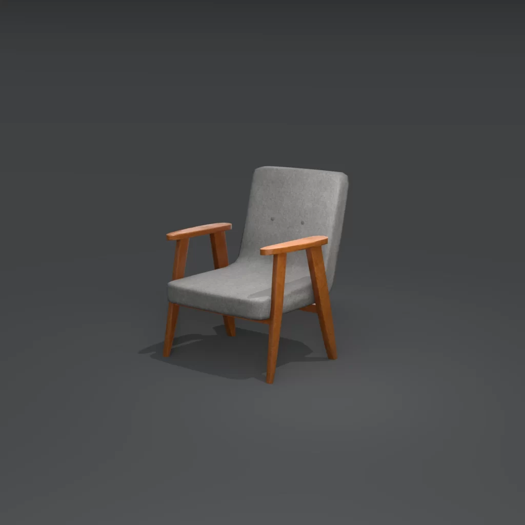 Low Poly Small Vintage Chair - 3D Babylon - 3D Models | Game Assets
