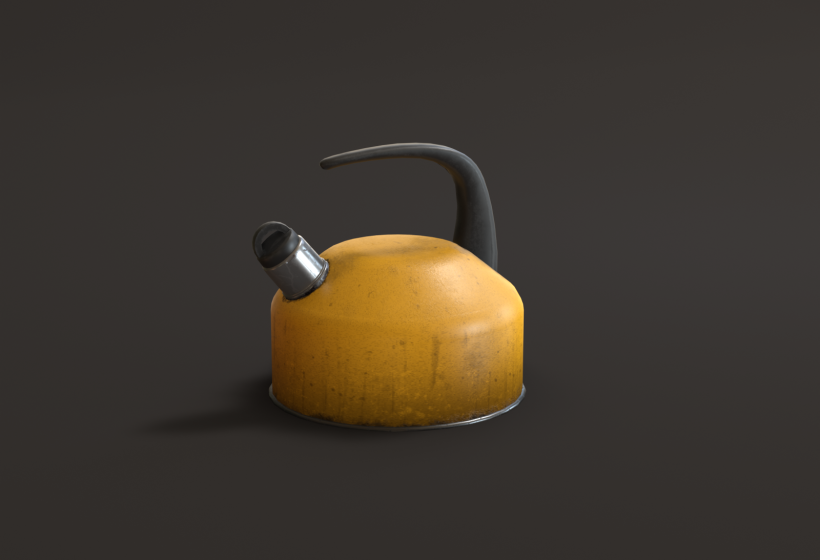 Vintage Kettle 3D Model Low Poly Game Ready Stove Top