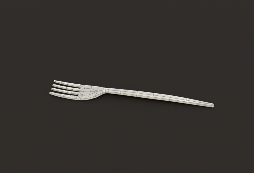 Super Low Poly Plastic Fork 3D Model Game Ready Asset - 3D Babylon